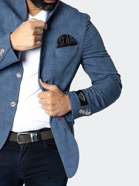 Blazer Unconstructed Descartes Static Blue – Maceoo