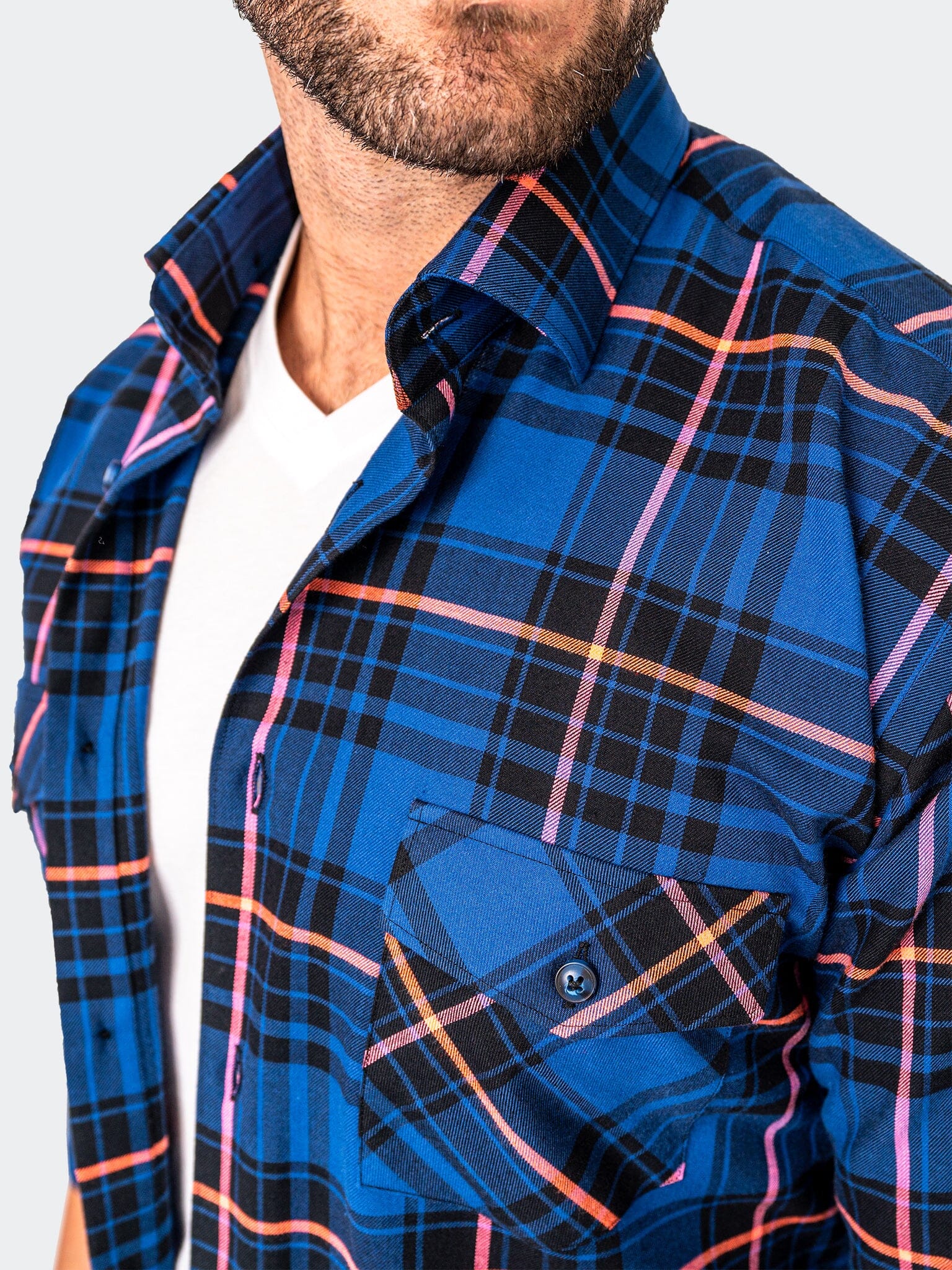 Flannel LargePlaidPink Blue – Maceoo