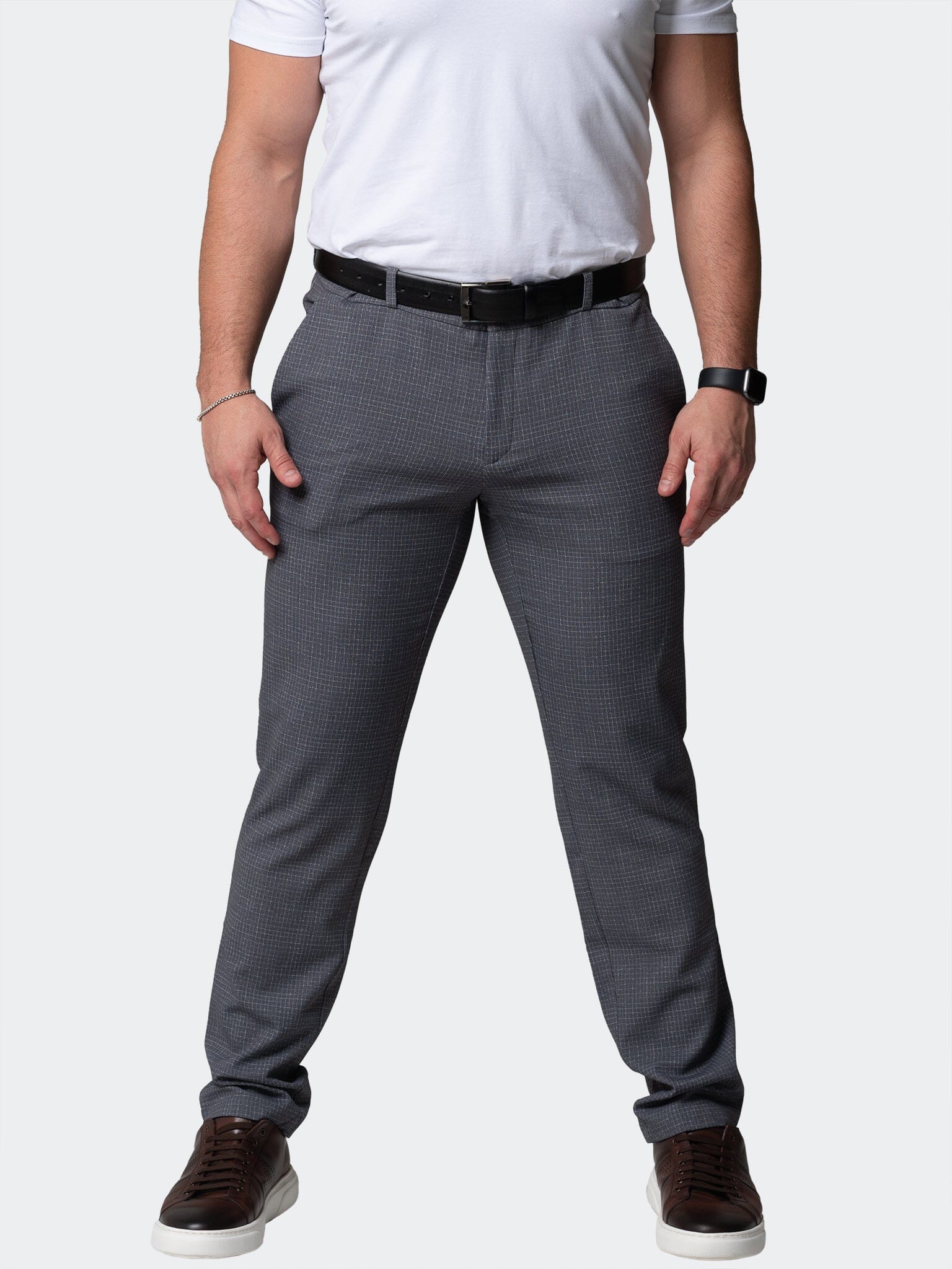 4-Way Stretch Pants Square Grey – Maceoo