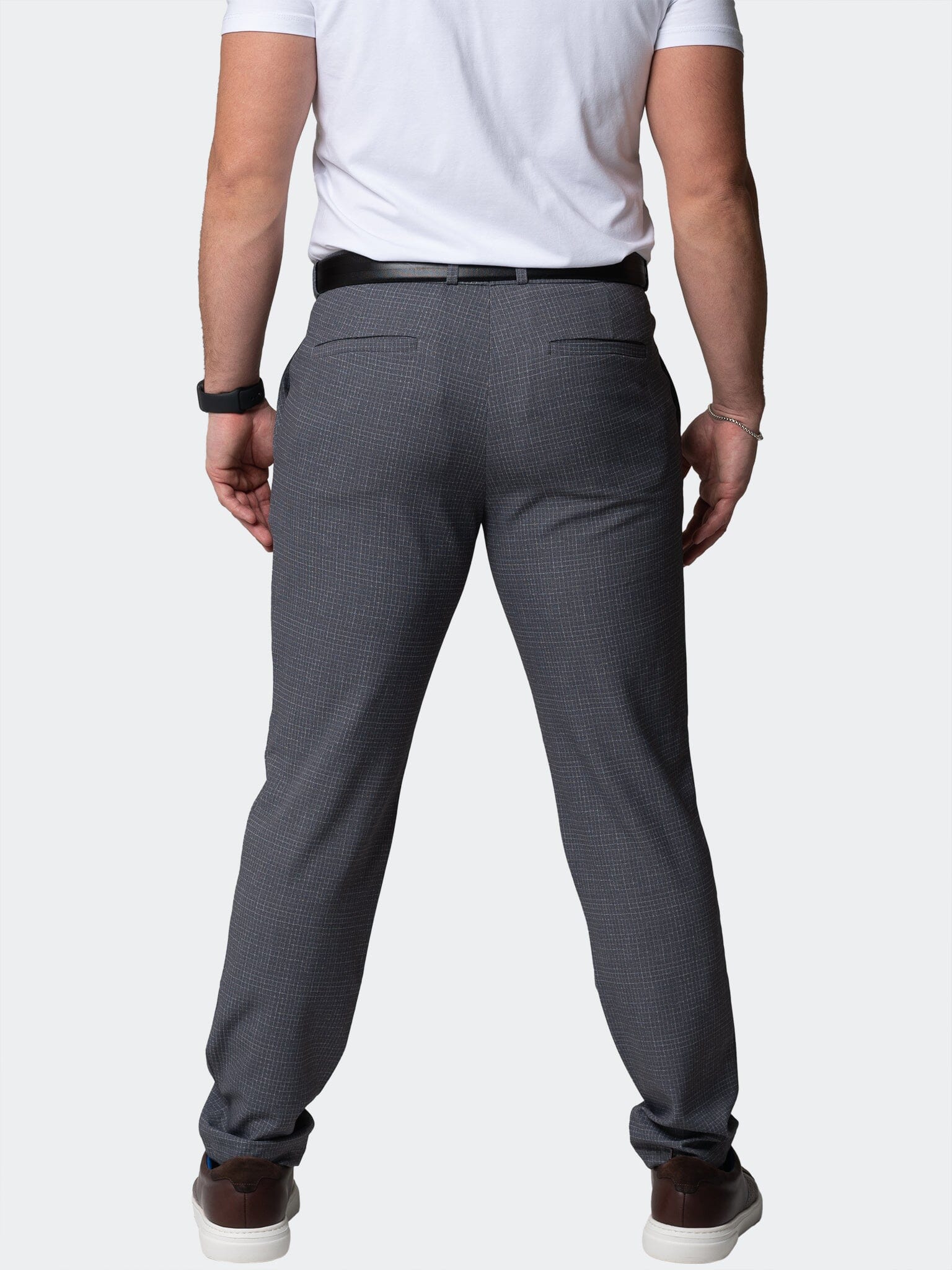 4-Way Stretch Pants Square Grey – Maceoo