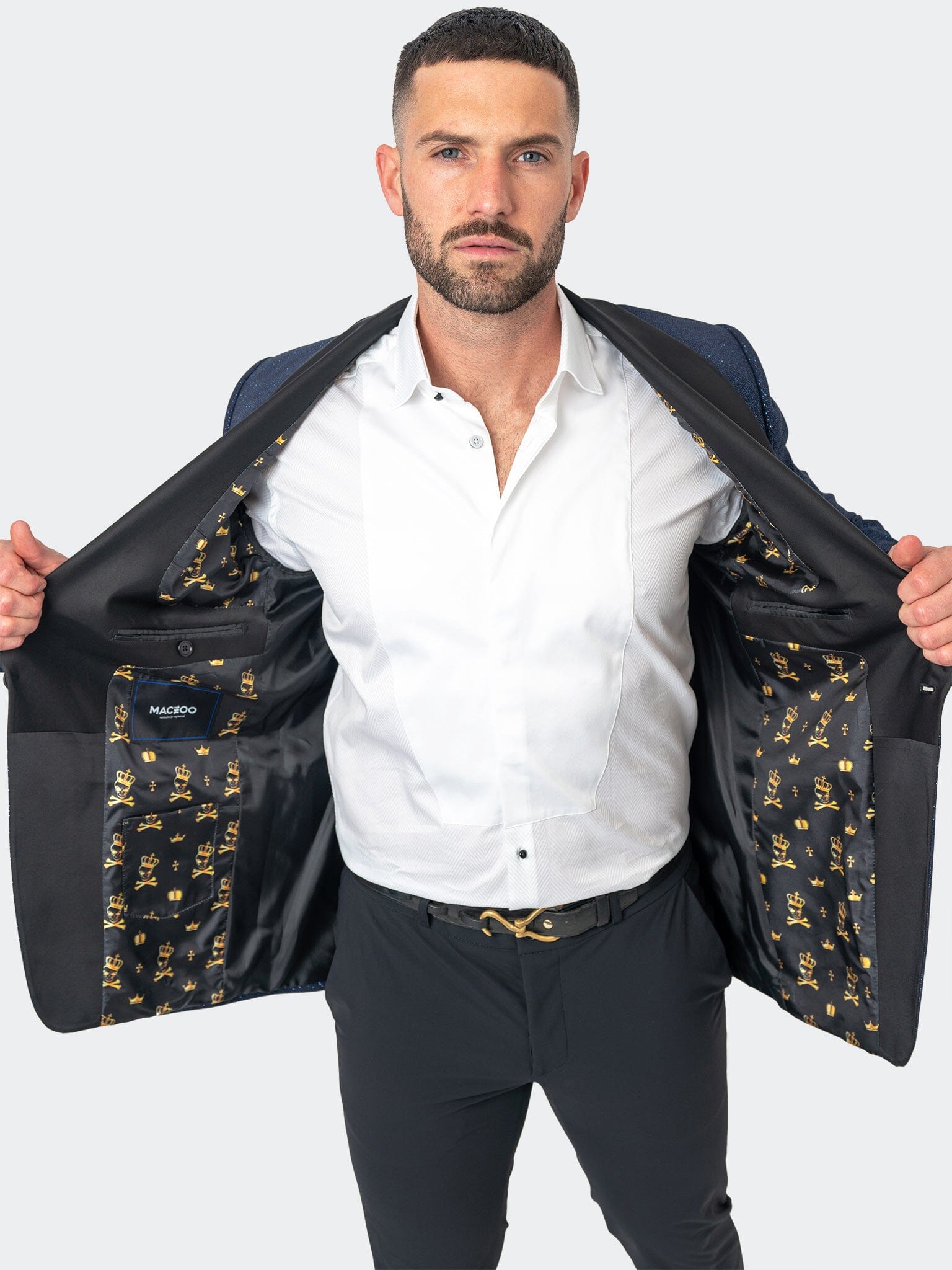 Blazer Shawl Ceremonial Blue – Maceoo