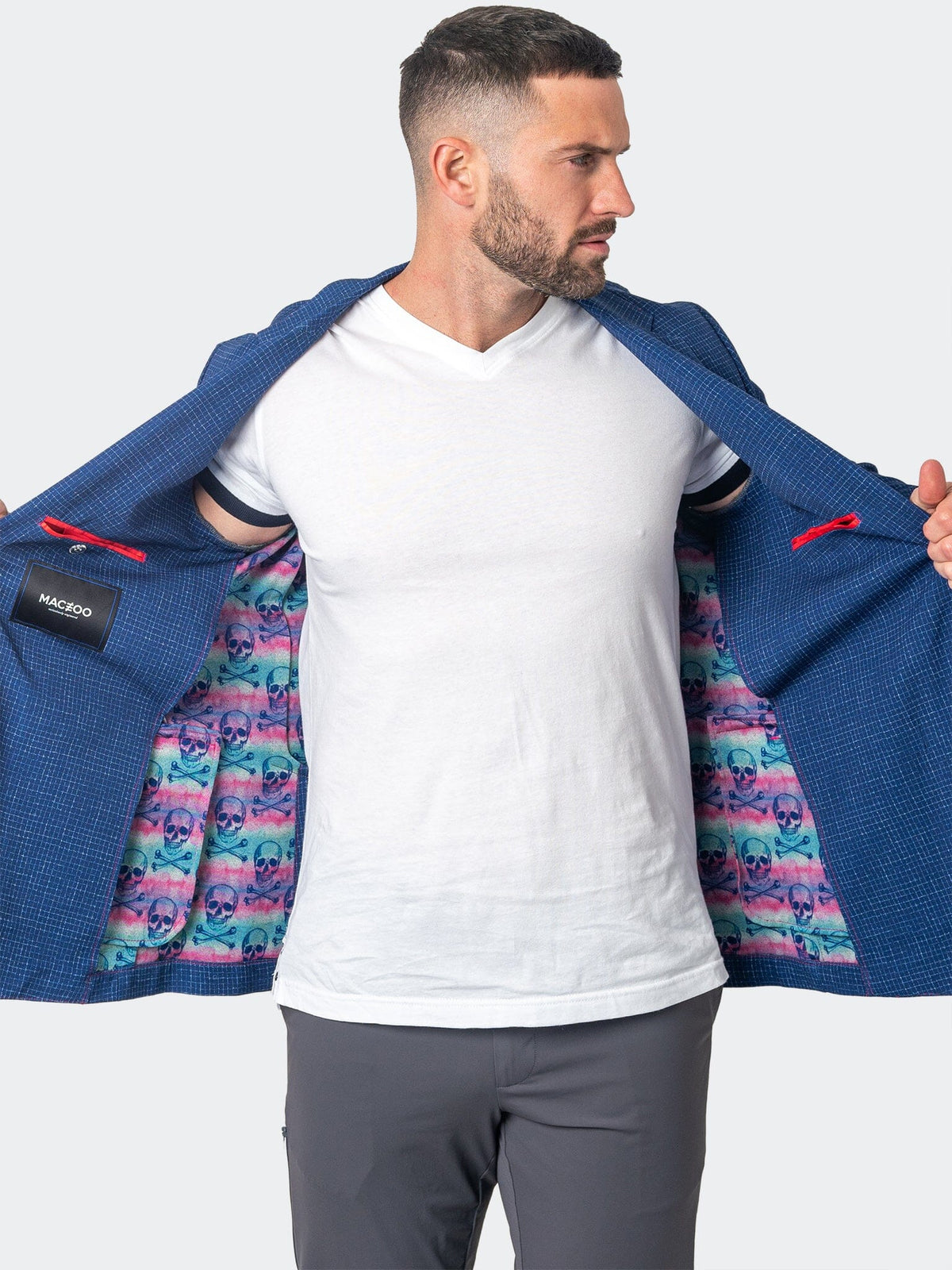 Blazer Unconstructed Squared Blue – Maceoo