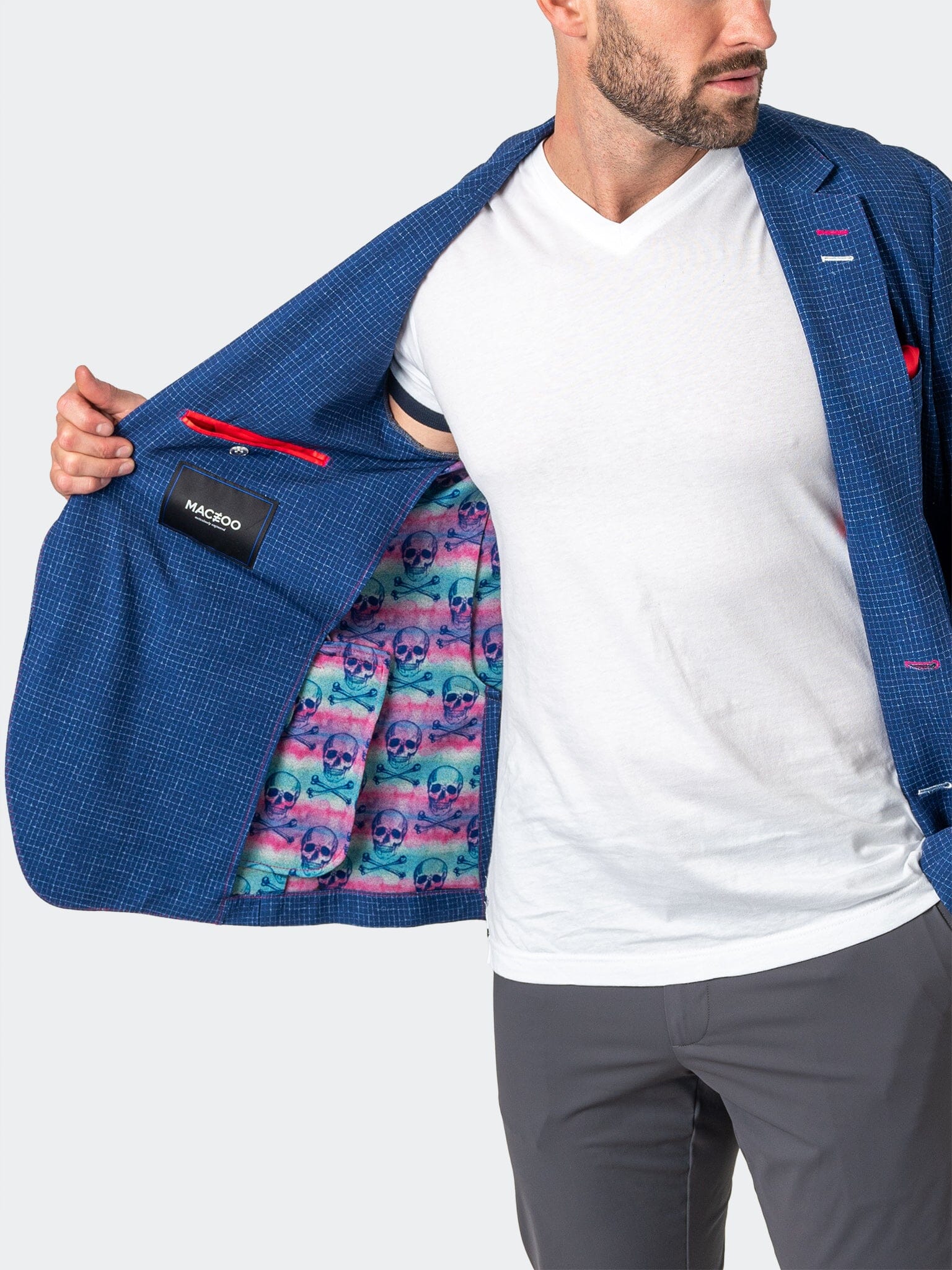 Blazer Unconstructed Squared Blue – Maceoo