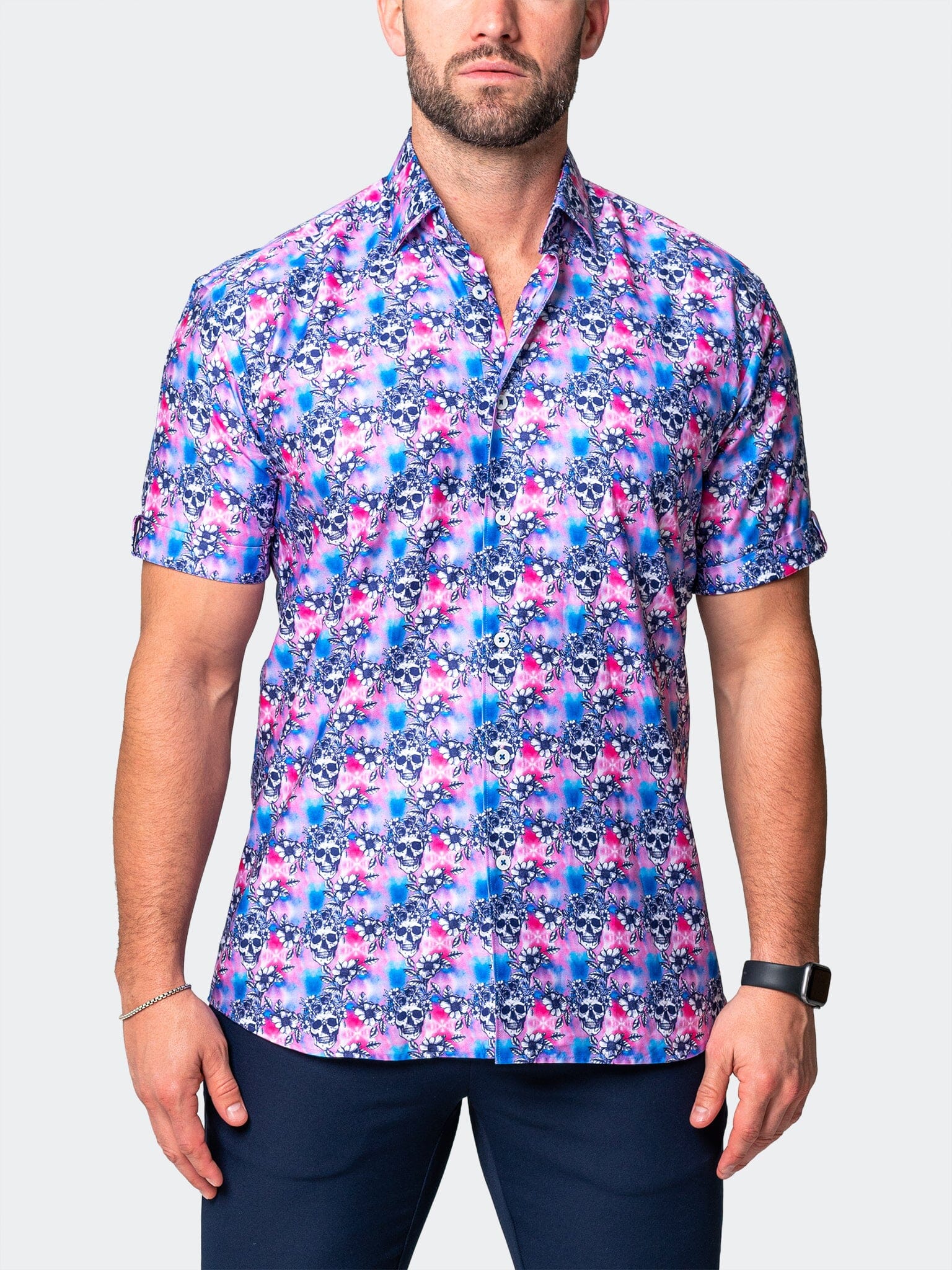 Galileo FlowerSkull Pink Shirt – Maceoo