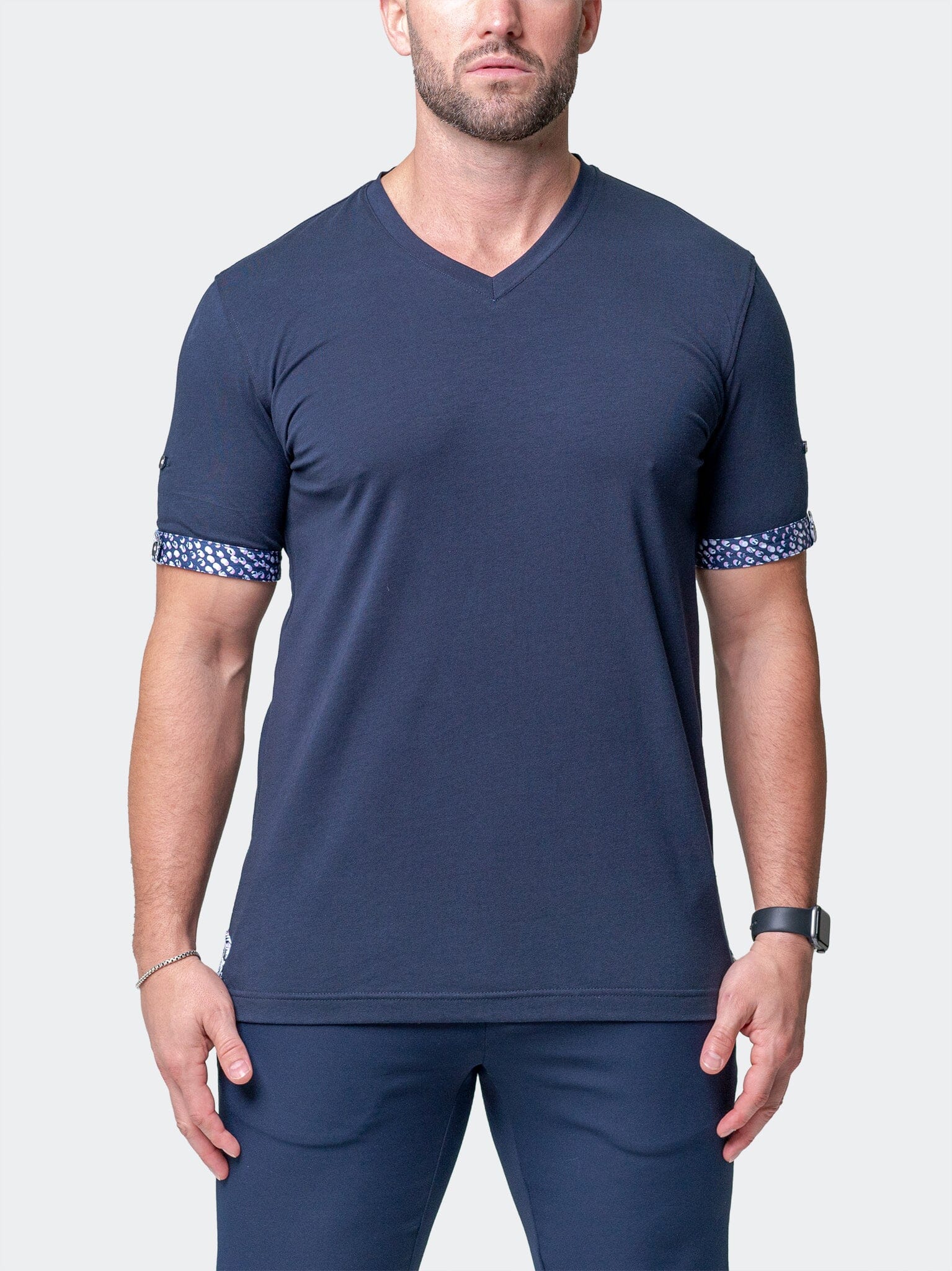 V-Neck VivaldiSolidMonkey Blue – Maceoo